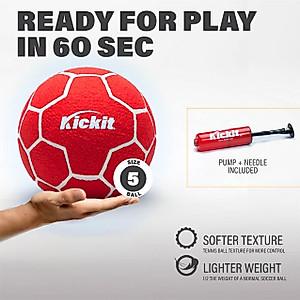 Kickit Soccer Tennis Ball | The Official Soft Soccer Ball of Soccer Tennis, Soccer Training, Freestyle Soccer and Juggling | Size 5 (Red Ball)
