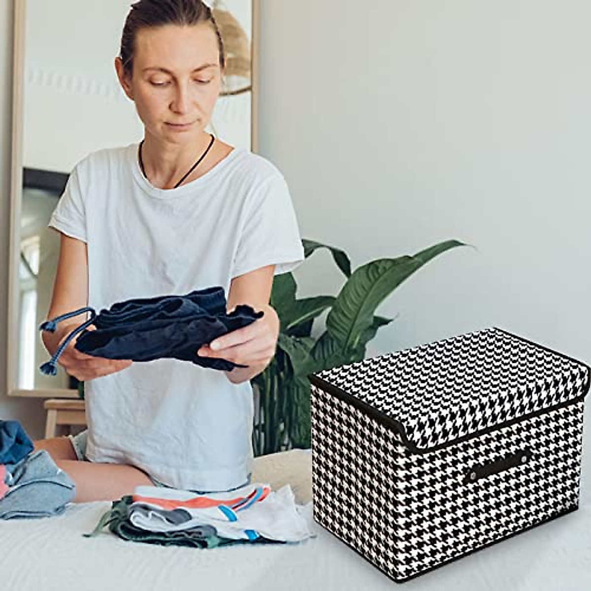 Clothing Storage Bags, Large Closet Organizer with Reinforced Handle, Foldable Clothing Storage Bins Under Bed Comforter Storage Bag Quilt Storage Bag #