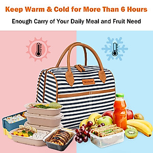 Tirrinia Lunch Bag Women Box Insulated Men Lunchbox Adults, Insulated Bag women Box Freezable Adult Cute Large Tote Cooler, Lunch Women Bag for Work, Picnic, Best Independence Day Gift, Grey