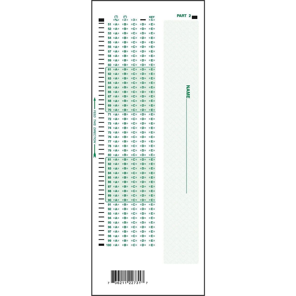 Apperson 20260 882-E Compatible Answer Sheet 50-Pack