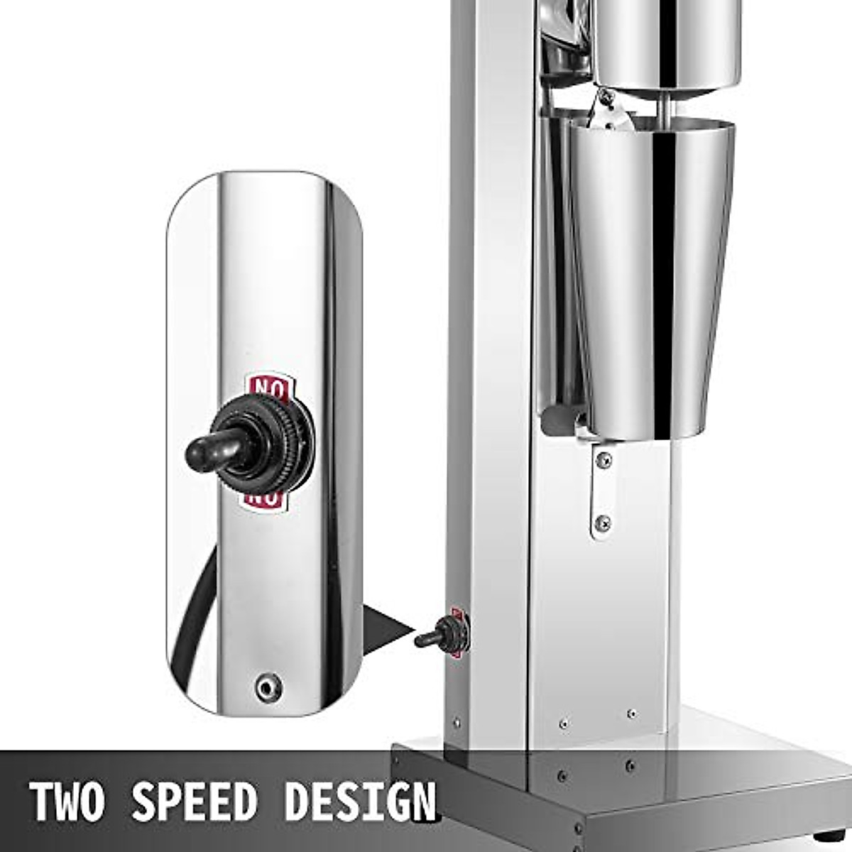 VEVOR Milkshake Maker Kit, Stainless Steel Electric Milkshake Maker, 180W Milkshake Machine, Single Head Classic Milkshake Maker with 800ml Cup, Silver Milkshake Maker Machine, 2 Speed Adjustable