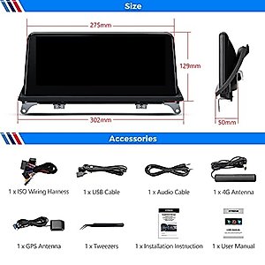 XTRONS 10.25 Inch IPS Touch Display Car Stereo Android 12 GPS Navigation System Octa Core Multimedia Video Player Built-in DSP Car Play Android Auto Support 4G LTE WiFi DVR for BMW X5 X6 E70 E71 CIC