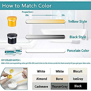 Tub, Tile and Shower Repair Kit (Color Match), Fiberglass Repair Kit, Porcelain Repair Kit for Tubs, Ceramic Toilet Fiberglass Stone Chips Scraps Drill Holes Repair Tub and Tile Refinishing Set