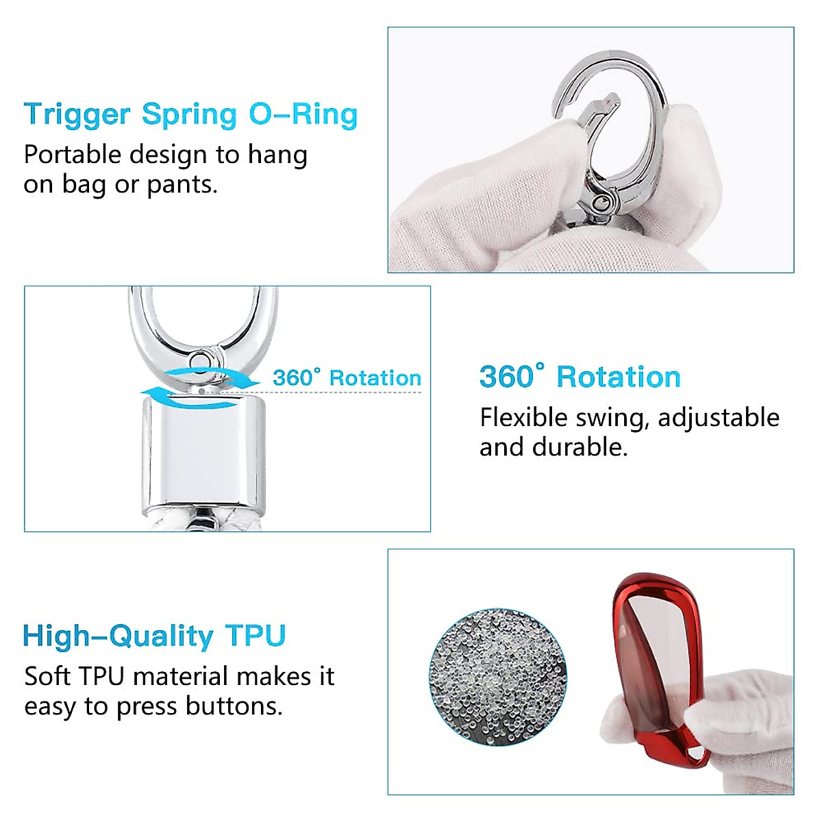 1797 for Dodge Jeep Key Fob Cover Challenger Charger Durango Journey Grand Cherokee Compass Renegade Car Key Chain Case Shell Protector TPU Red