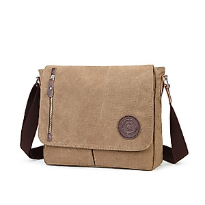 Sechunk Canvas Small Messenger Bag Vintage Shoulder bag Everyday Purse Crossbody bag for men women