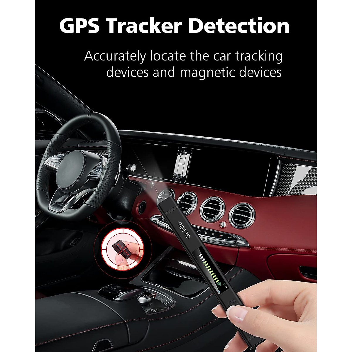 JEPWCO G8 Elite RF Detector, Portable Wireless Camera Detectors with 12 Levels Sensitivity, Bug Detector for Wireless Audio Bug Camera, 4 Professional Modes, Home Office Travel, Rectangle