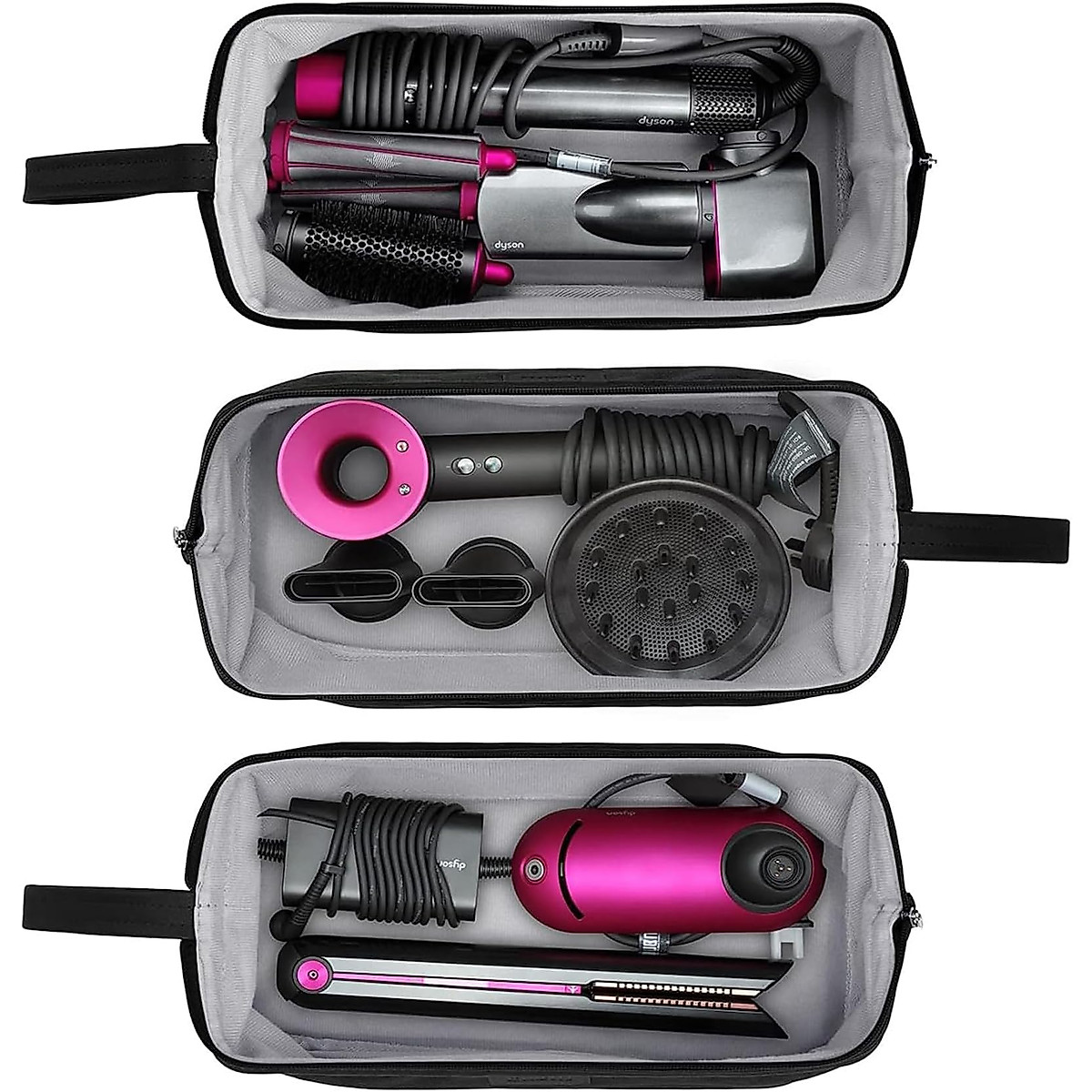 BUBM Portable Travel Storage Bag Compatible with Dyson Supersonic Hair Dryer/Dyson Airwrap Styler/Dyson Corrale hair Straightener,Black