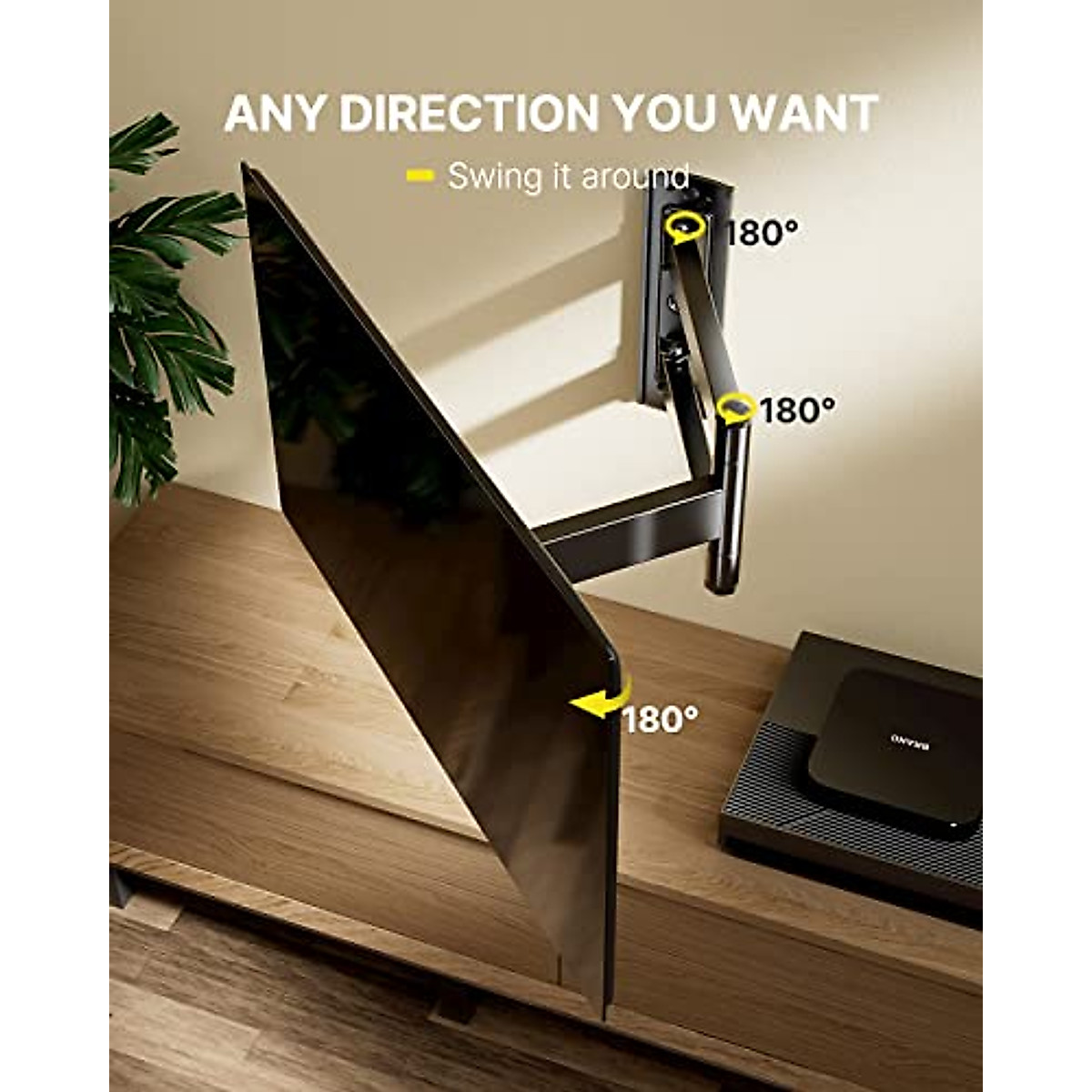 TV Mount, Full Motion TV Wall Mount Swivel and Tilt for 26-60 Inch TVs & Monitors, Single Stud Corner Outdoor Wall Mount Bracket with Articulating Arm Extension Rotation Max VESA 400X400mm up to 70lbs