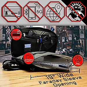 Xtreme Sight Line ~ FLEX Faraday Bag for Laptops, Tablets, and Mid-Size Electronics ~ Tracking/Hacking Defense ~ Stone