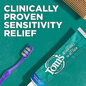 Tom's of Maine Fluoride-Free Rapid Relief Sensitive Toothpaste, Fresh Mint, 4 oz. 3-Pack (Packaging May Vary)
