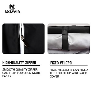 MOLLYAIR Shelf Cover Wire Rack Cover Storage Rack Cover Used to Cover Sundries, Cover for Storage Shelves Suitable for Rack 48x18x72in,Black,only Cover