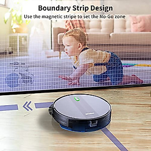 iMartine Robot Vacuum and Mop Cleaner with Boundary Strips, 2200Pa Strong Suction, Quiet, Slim, Self-Charging Robotic Vacuums, Ideal for Pet Hair, Hard Floors, Medium Pile Carpets, Works with Alexa