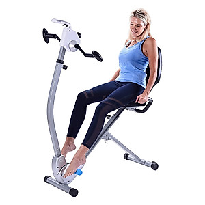 Stamina Seated Upper Body Exercise Bike - Smart Workout App, No Subscription Required Gray