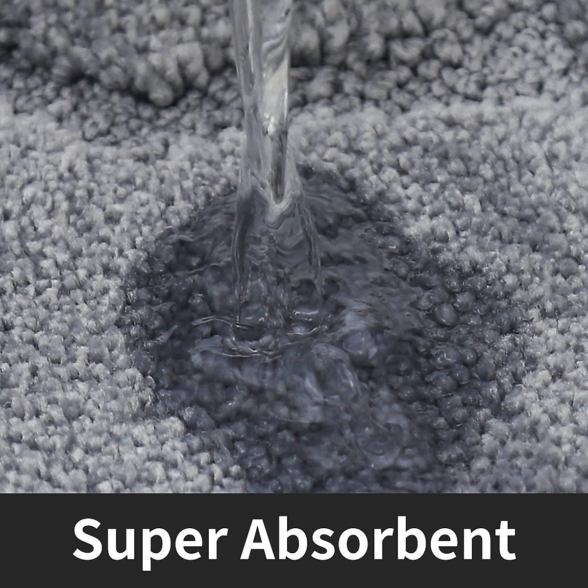 COSY HOMEER Soft Kitchen Rugs [2 PCS] for in Front of Sink Super Absorbent Kitchen Floor Mats and Mats 20x30 Inch/20X48 Non-Skid Kitchen Mat Standing Mat Washable,Polyester,Grey