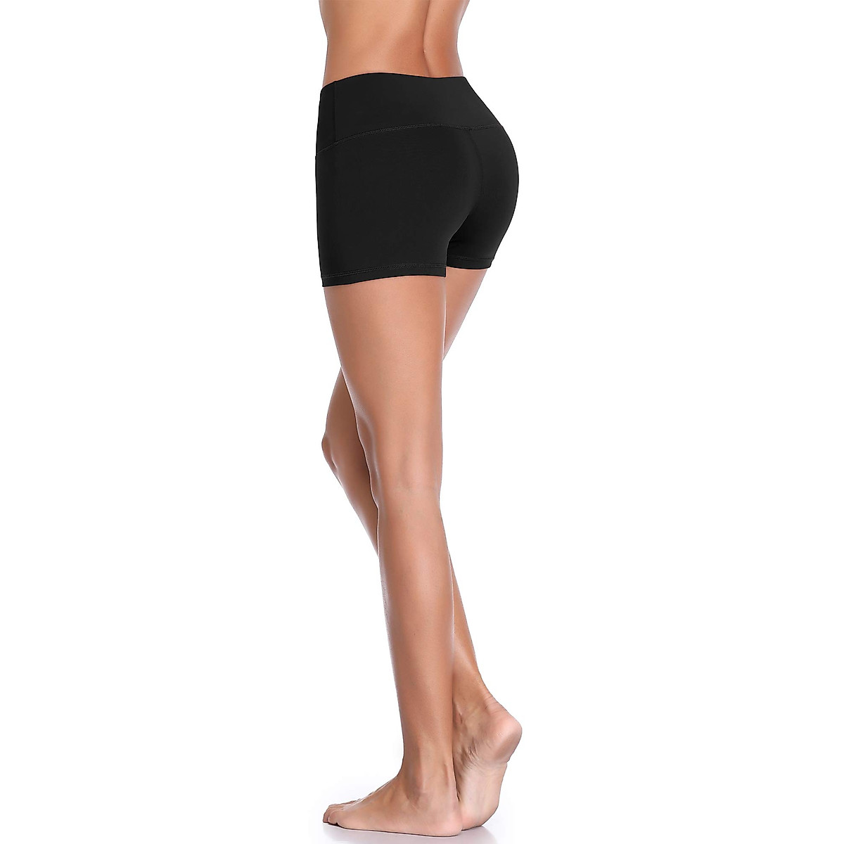 CADMUS Women's Stretch Fitness Running Shorts with Pocket,3 Pack,05,Black,Small