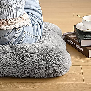 Lascpt Seat Cushion Chair Pads, Super Soft Thick Chair Cushions for Dining Room, Comfortable Plush Floor Cushions for Patio Sofa Chair Cover, Square 20x20 Inches Home Decor Chair Seat Pad, Grey