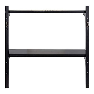 Kate and Laurel Meridien Modern Wood Shelves, 24 x 8 x 24, Black, Transitional Two Tier Wall Shelf for Storage and Display
