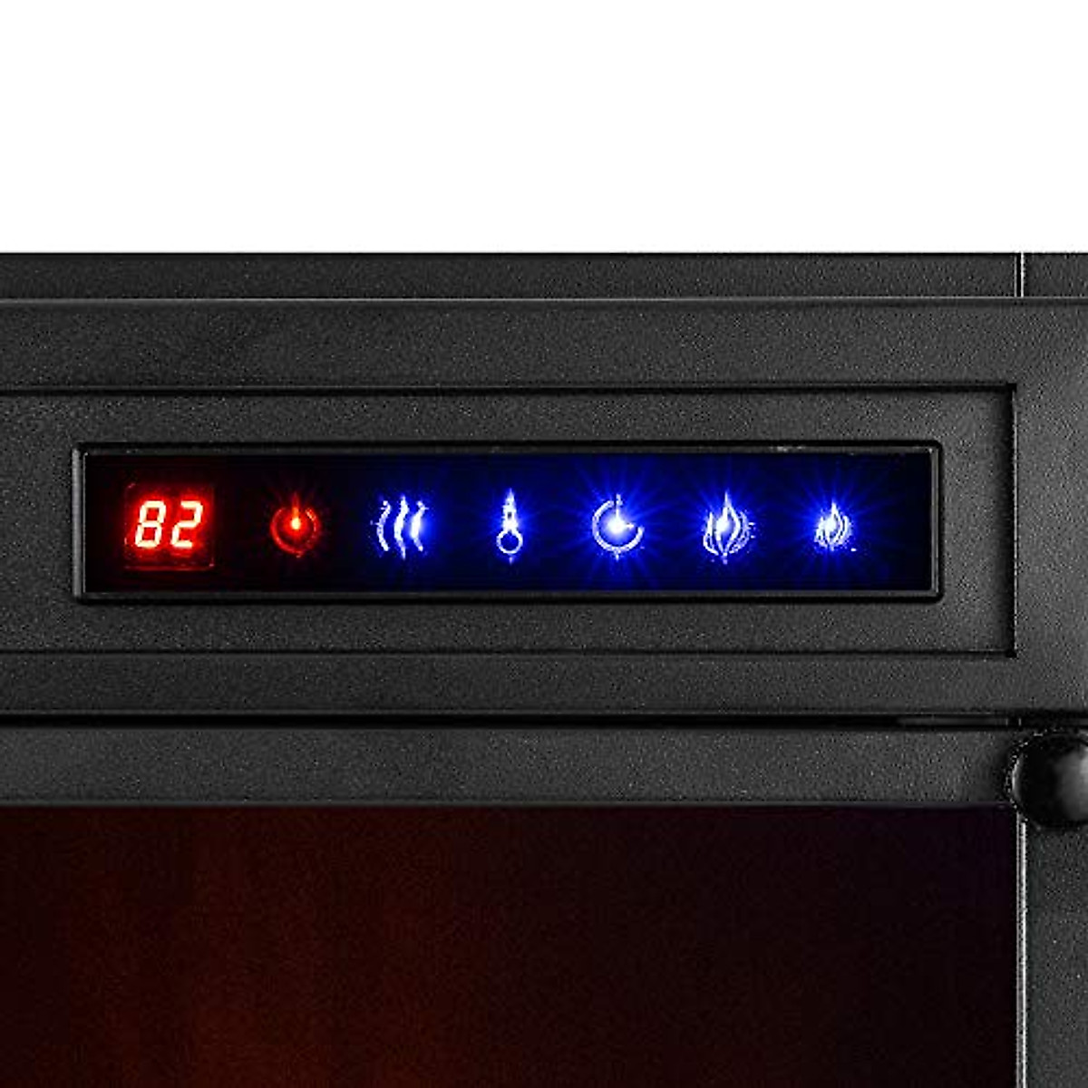 e-Flame USA Whistler LED Recessed Electric Fireplace Stove Insert with Remote - 3D Wood Burning Flame Effect - 28"x24" (Black)