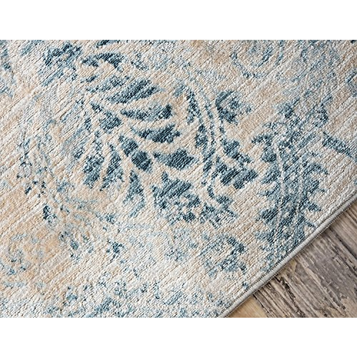 Unique Loom Paris Collection Pastel Tones Traditional Distressed Blue Runner Rug (2' 7 x 10' 0)