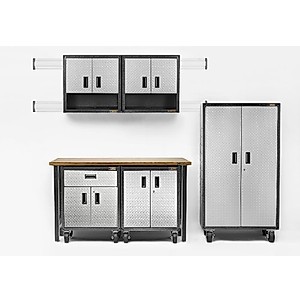 Gladiator GALG36CKXG Ready-To-Assemble Mobile Storage Cabinet 36" W x 66" H x 18" D Steel Garage Cabinet