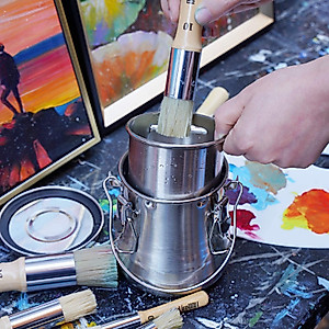 MyLifeUNIT Paint Brush Cleaner, Set of 2 Pcs Plastic and Stainless Steel Paint Brush Holder