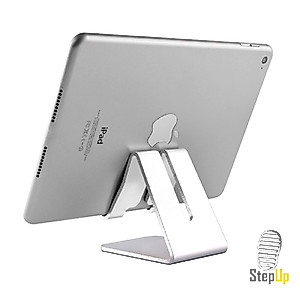 StepUp 2in1 2022 model Laptop Stand For Desk and phone Holder, Docking Ergonomic Aluminum Elevated Stands, Portable Computer Riser, Fits All Raised Devices ipad, Notebook, Macbook Pro 10-17 inch Black