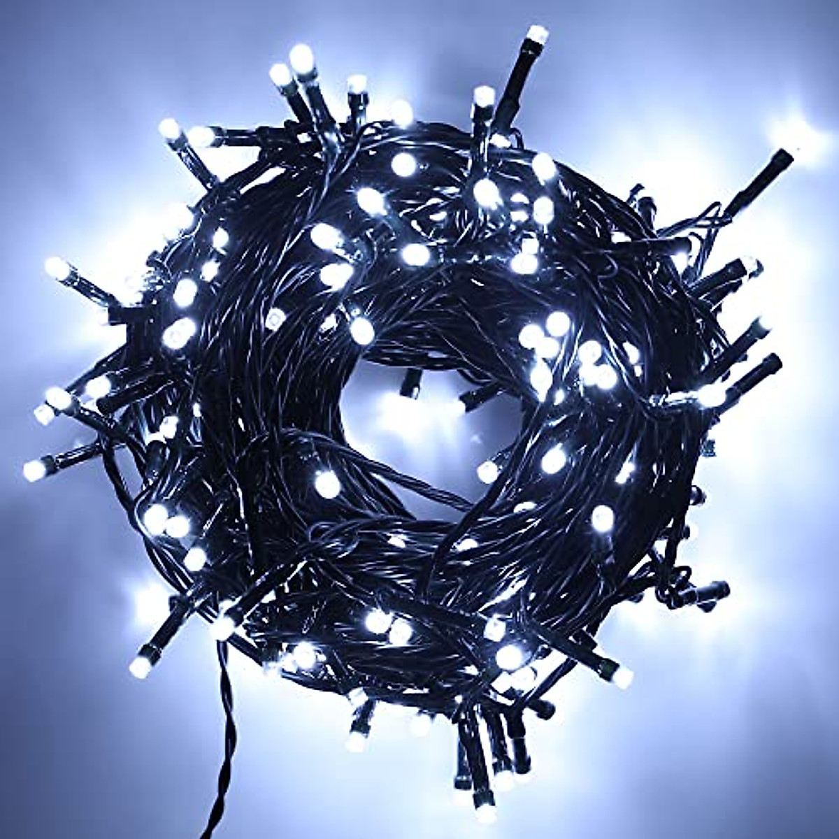 NiHoo Each 72 FT 200 LED Solar Outdoor String Lights,2 Pack Christmas Lights Waterproof with 8 Modes, Clear Bulbs Fairy Tree Light for Party Patio Garden Wedding Yard Decor(Cool White)