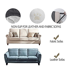 Ameritex Loveseat Cover Water-Resistant Quilted Furniture Protector with Back Nonslip Paws Slipcover for Dogs, Kids, Pets Loveseat Slipcover Stay in Place for Leather (Dark Grey, 54'')