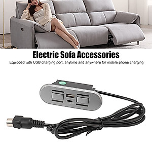 Acouto 5 Button Electric Sofa Remote, ABS Material Power Recliner or Lift Chair Hand Control with USB Charging Port for Sofas Cont Remote