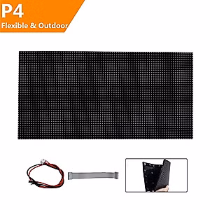 P4 Waterproof Flexible LED Matrix Panel, LED Display Module for RGB Full Color LED Display Screen, 256x128mm, 1/16 Scan, Total 2048 Dots, Perfect Solution for Outdoor Advertising Use