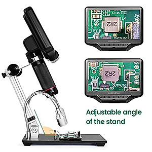 Andonstar AD407 1080P 3D HDMI 4MP Soldering Digital Microscope with 7-inch HD LCD Display and 270X Magnification Portable Tool for PCB Phone Repair, DIY Electronics and SMD/SMT/BGA