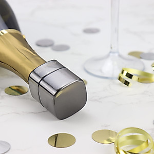 Cork Genius Champagne Stopper for Bottles, Silicone Sealed Champagne Bottle Stopper, Leakproof Sparkling Wine, Prosecco, or Champagne Saver and Sealer, Gift Accessory for Champagne