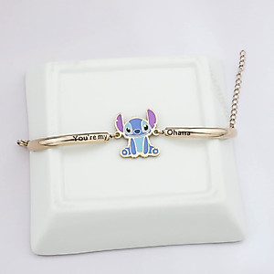 Ohana Family Earrings With Birthstone Ohana Jewelry for Women Family Friend Birthday Gifts for Friends Sister (you're my ohaba BRG)