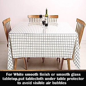 Round Diameter 48 inch Clear Table Protector Plastic Tablelcloth Cover Desk Topper Pad Mat for Circular Furniture Kitchen Coffee Night Stand Sofa Table Marble Countertop Liner Pad Glass PVC Vinyl