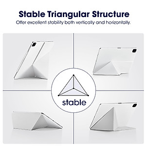 PITAKA iPad Pro 11 Inch Case, Compatible with iPad Air M3/M2 11 Inch (4-7th Gen) & 2022/2021/2020/2018 iPad Pro 11 (1-4th Gen), Portrait/Landscape Magnetic Case with 4 Standing Angles - White