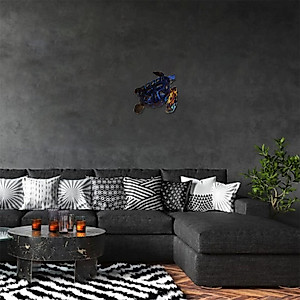 Metal Sea Turtle Wall Decor, Metal Wall Art, Metal Sea Turtle Wall Decor, Sea Life Decor Bathroom Pool Nautical Decor (Blue,15.74inch)