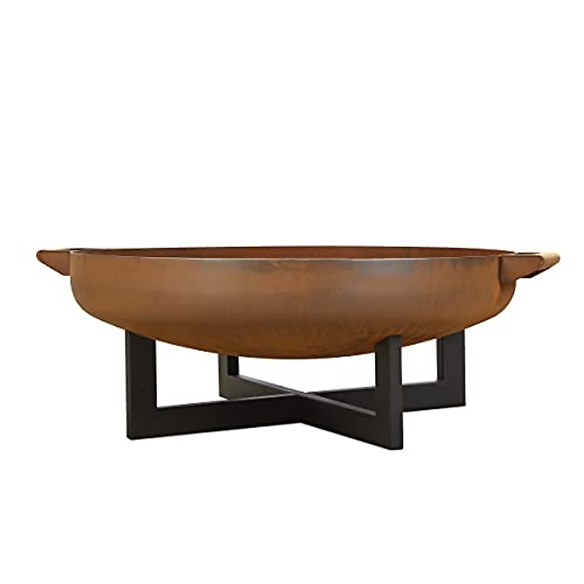 Real Flame La Porte 37" Round Wood Burning Fire Pit for Outdoors, Rust with Spark Screen, Poker and Log Grate - Steel Wood Burning Fire Bowl - Durable Outdoor Fire Pit