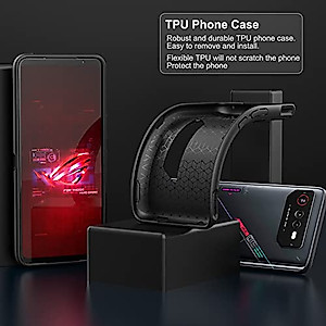 redluckstar Gaming Phone Case for ASUS ROG Phone 6, Soft TPU Heat Dissipation Ultra Slim Thin Shockproof Cover, Anti-Fingerprint Comfortable Protective Case for ROG 6 5G 2022 (Black)