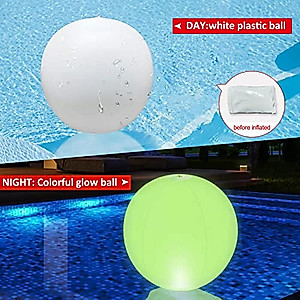 SEMANJLL 2 PCS Floating Pool Lights,16 Colors Changing Remote Control LED Ball Lights,16" IP68 Waterproof Pool Glow Ball Lights, Light Up Glow Balls for Pool Beach Garden Patio Decorative Night Light