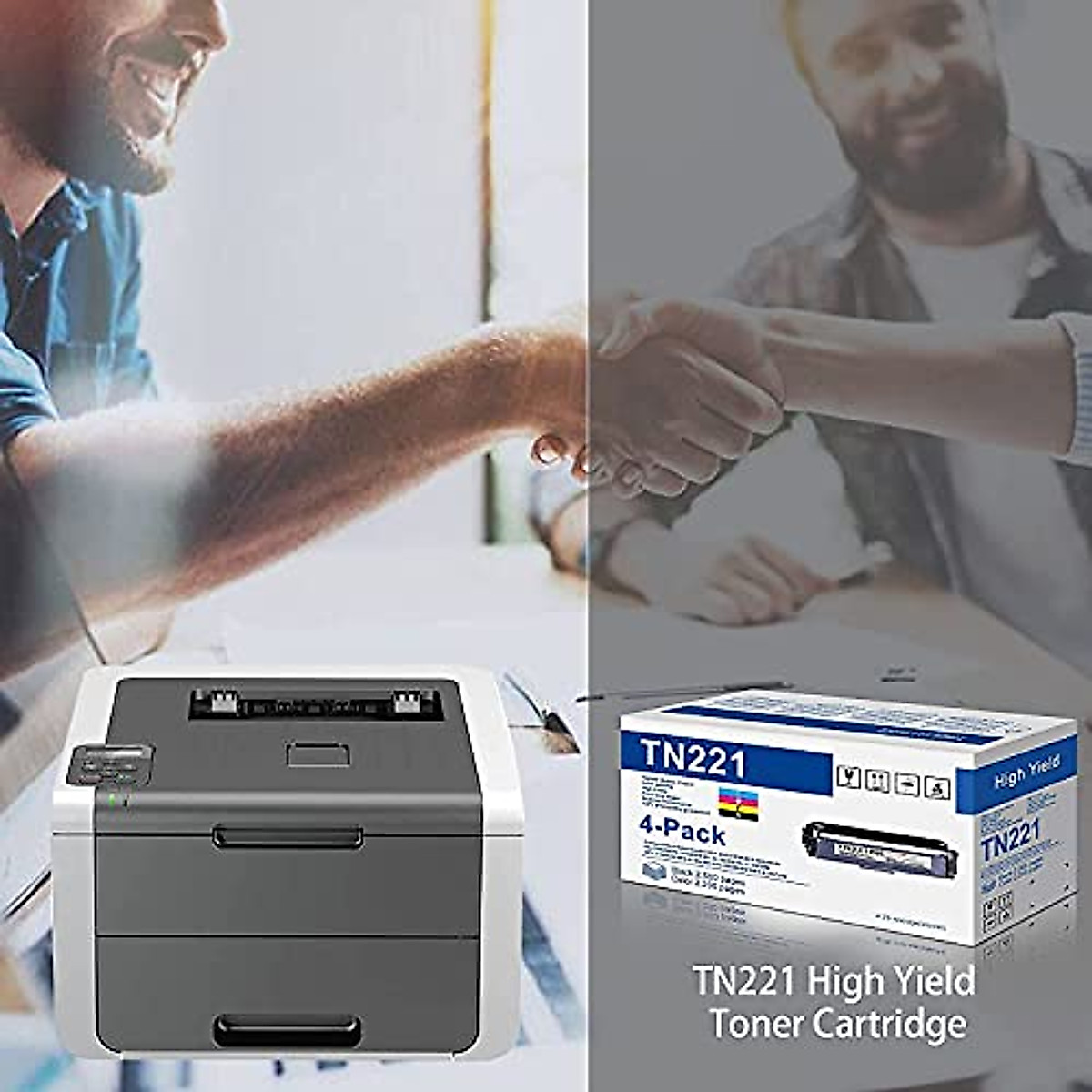 MitoColor High Yield TN221BK TN221C TN221M TN221Y Toner Cartridge Replacement for Brother TN-221 HL3170CDW HL-3170CDW HL3140CW HL3180CDW MFC9130CW MFC9330CDW MFC9340CDW Printer (6 Pack,3BK+1C+1M+1Y)