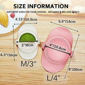 MUMSUNG Empanadas Press Maker, Dumpling Maker Mold Set With Dough Cutter, Dumpling Mold Set (L/4"+M/3")