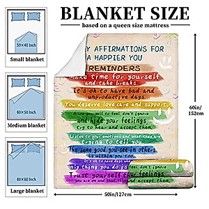 GERMSLAP Positive Affirmation Blanket Gifts, Mental Health Blanket Gifts, Christian Inspirational Spiritual Gifts for Women Men for Birthday, Christmas - Daily Affirmation 60"x50"