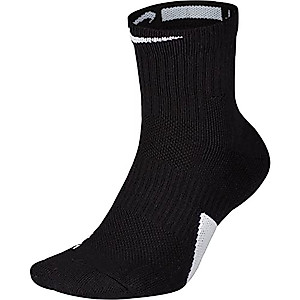 Nike Elite Basketball Mid Socks (Black/White, Medium)