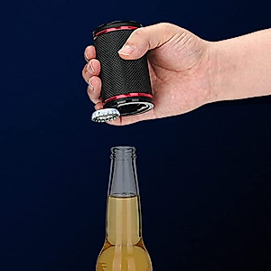 KITCHENDAO Automatic Beer Bottle Opener with Magnetic Cap Catcher - Push to Open - Keep the Cap Intact - Gift for Cap Collector Beer Lover Men Father Husband Boyfriend with Thank you Card(Red/Basic)