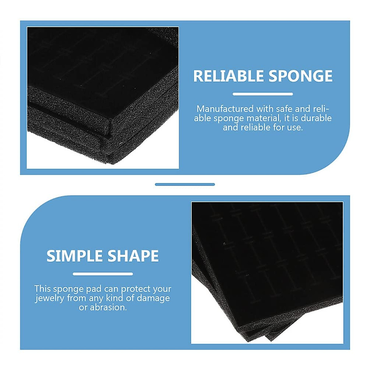 DOITOOL 5 Pack Black Velvet Ring Insert Display Trays, Jewelry Display Pad Tray Jewelry Display Insert Foam Pads for Jewelry Showcase, Storage Displays (11 x 7 In)