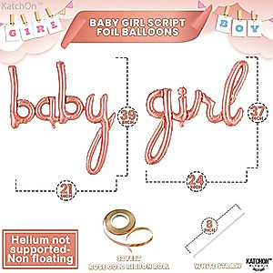 KatchOn, Baby Girl Balloons Letters - 37 Inch | Rose Gold Baby Girl Balloon, Baby Shower Decorations | Its A Girl Balloon for Baby Girl Shower Decorations | Its A Girl Sign, Gender Reveal Decorations