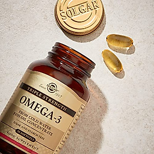 Solgar Triple Strength Omega-3 950 mg, 100 Softgels - Supports Cardiovascular, Joint & Skin Health - Heart Healthy Supplement - Essential Fatty Acids - Non GMO, Gluten/ Dairy Free - 100 Servings