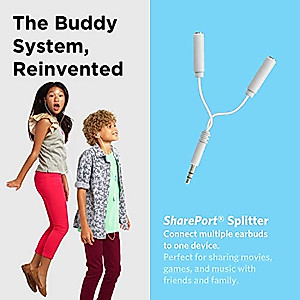 LilGadgets BestBuds Kids Earbuds for School - Safe & Comfortable, Volume Limited, Wired in-Ear Kids Ear Buds with an in-Line Microphone, Travel Case, and Splitter - Blue