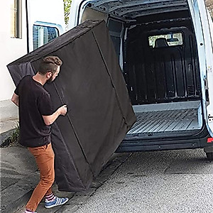 Waterproof Mattress Storage Bag for Moving and Storage - Reusable Heavy Duty Canvas Mattress Bag with Zipper and Lifting & Moving Straps (Gray, Twin)