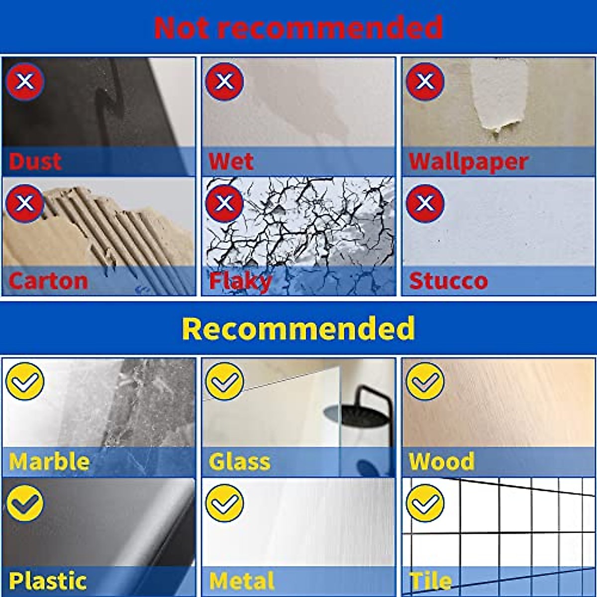 ALOCEO Wall Hooks 9 Pack Stick On Hooks Sticky Hooks for Hanging Self Adhesive Hooks Shower Towel Hooks for Bathrooms Plastic White Hooks with 12 Strips